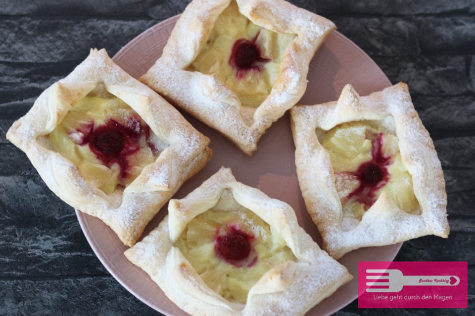 Blätterteig Pudding Teilchen - Sandras Kochblog