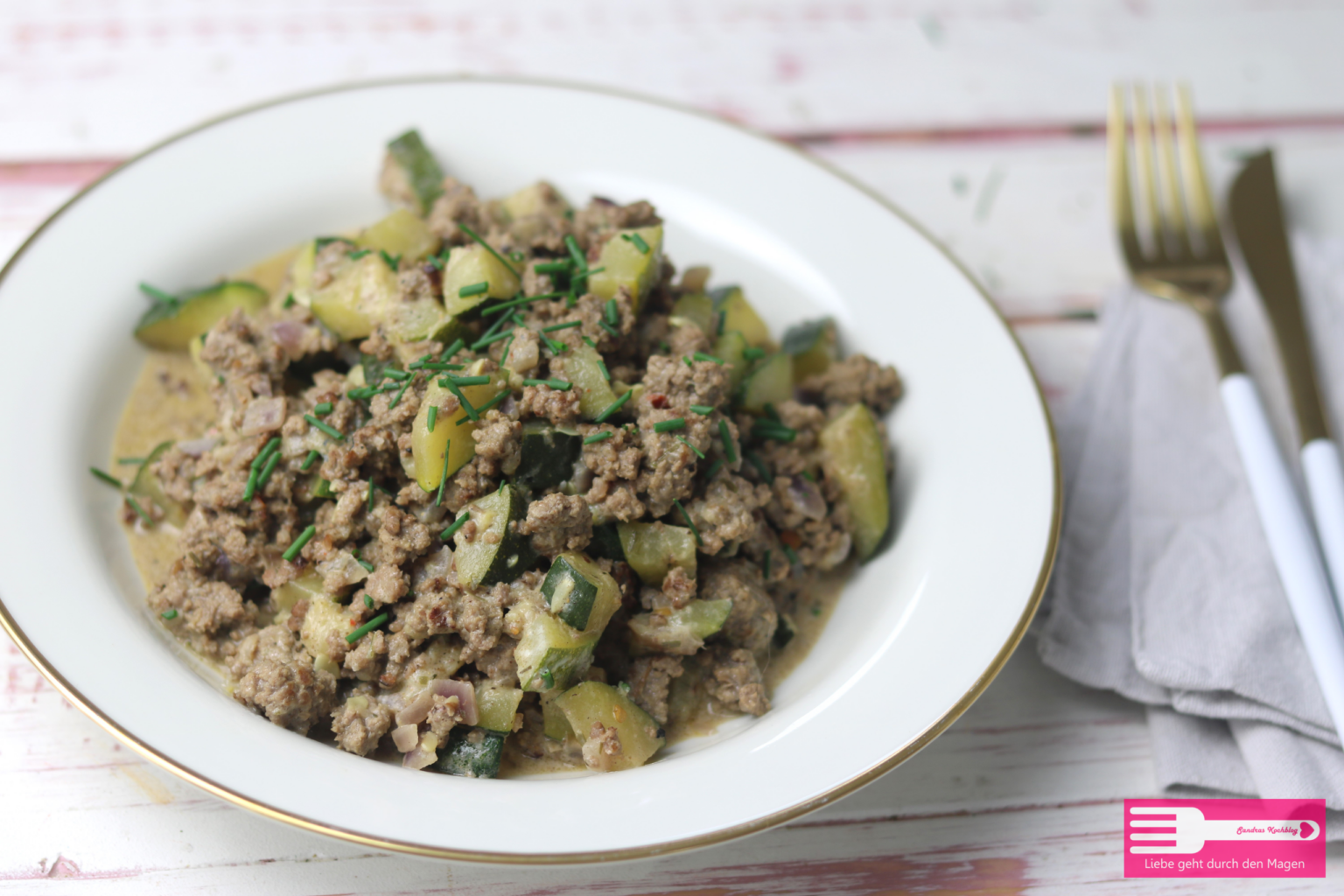 Zucchini Hack Frischkäse Pfanne - Sandras Kochblog